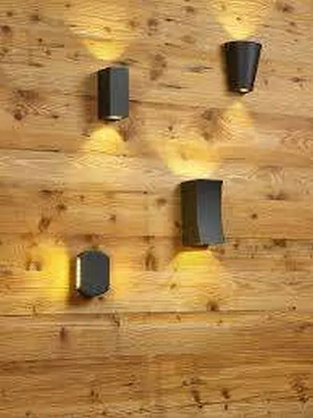 Dar Lighting VUL2137 Vulcan Wall Light Gun Metal Grey IP44 LED ...