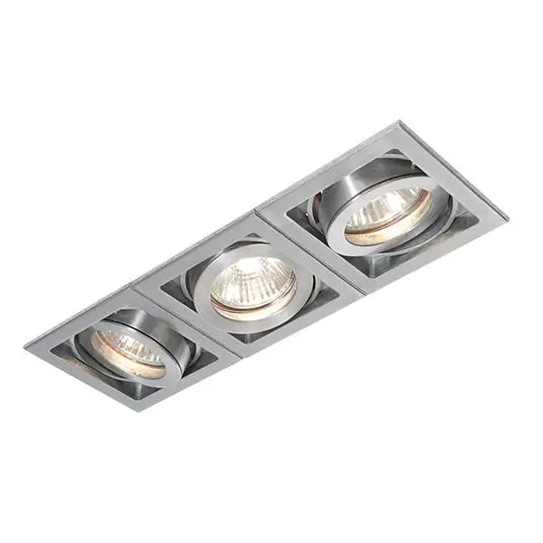 Saxby Lighting 52409 Xeno Triple Downlight in Aluminium Finish | onlinelightingshop.co.uk